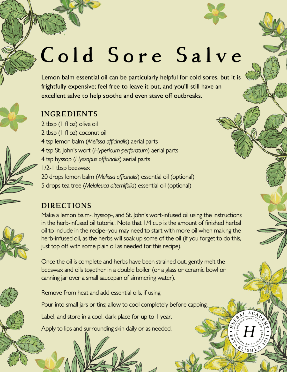 Do You Get Cold Sores (HSV)? Try This Amazing Herbal Recipe Today ...